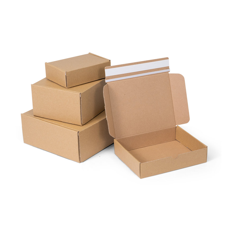Package self-adhesive closure shipping 1-flute brown 140x101x43mm ...