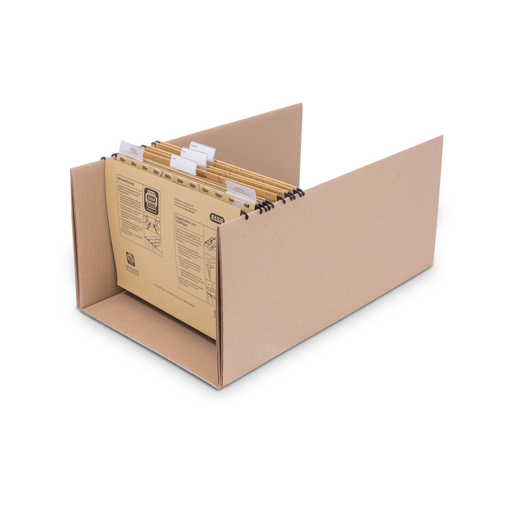 Insert for file & suspension file box with grip holes in brown 1366x566mm