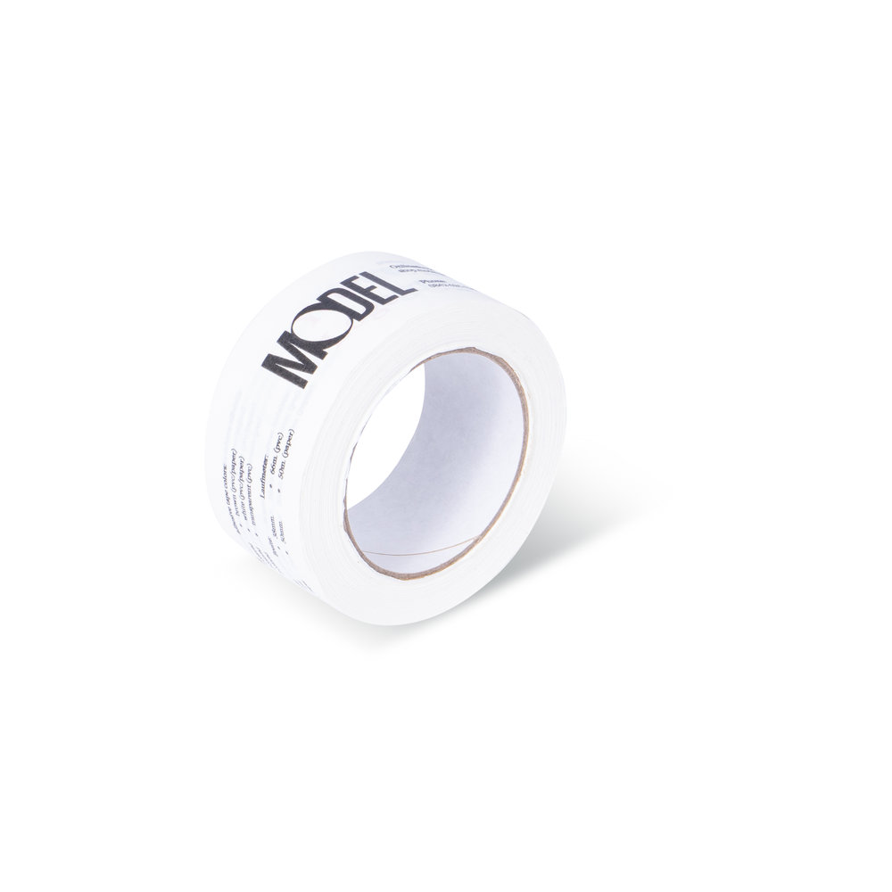 Custom paper adhesive tape in white with 50 running meters & a width of ...