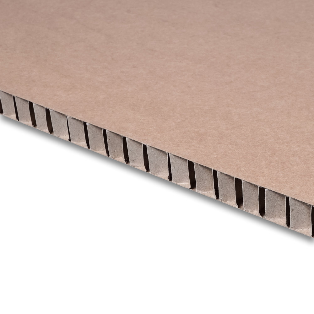 Honeycomb cardboard cut to size for cardboard pallet in brown 800x1200 mm